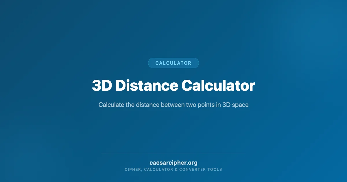 3D Distance Calculator — Three-Dimensional Distance Formula | Caesar Cipher