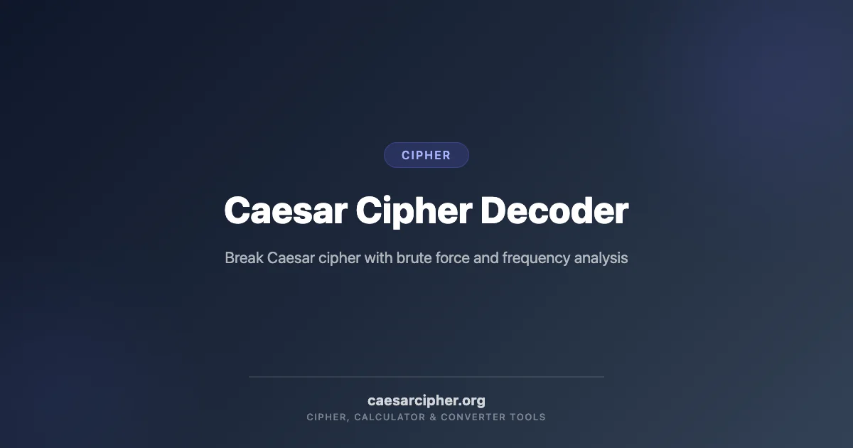 Caesar Cipher Decoder, Translator & Solver with Steps | Caesar Cipher