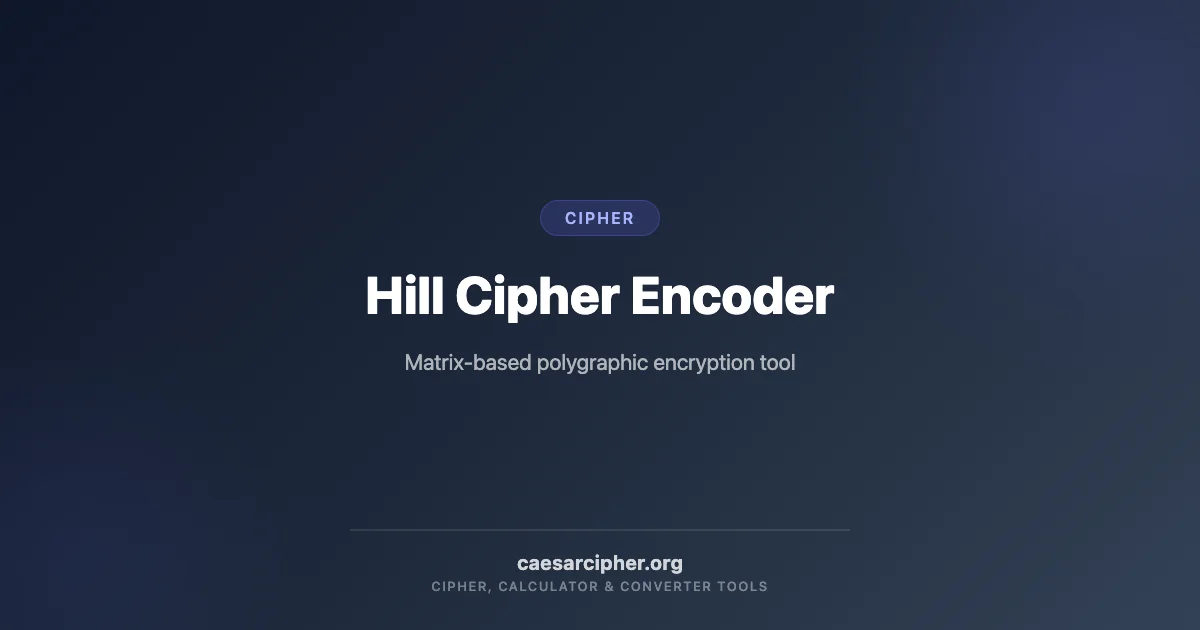 Hill Cipher: Matrix-Based Polygraphic Encryption Tool | Caesar Cipher
