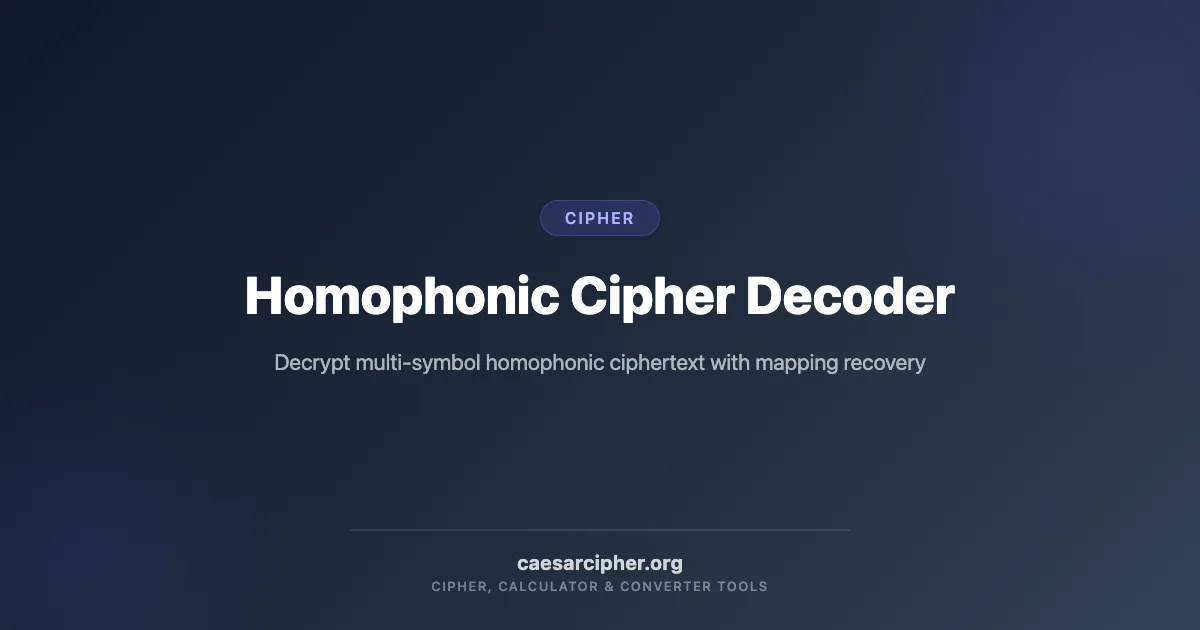 Homophonic Cipher Decoder — Free Online Decryption Tool | Caesar Cipher