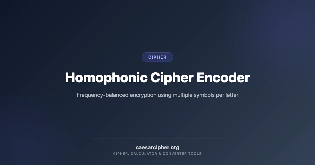Homophonic Cipher: Frequency-Balanced Encryption Tool | Caesar Cipher