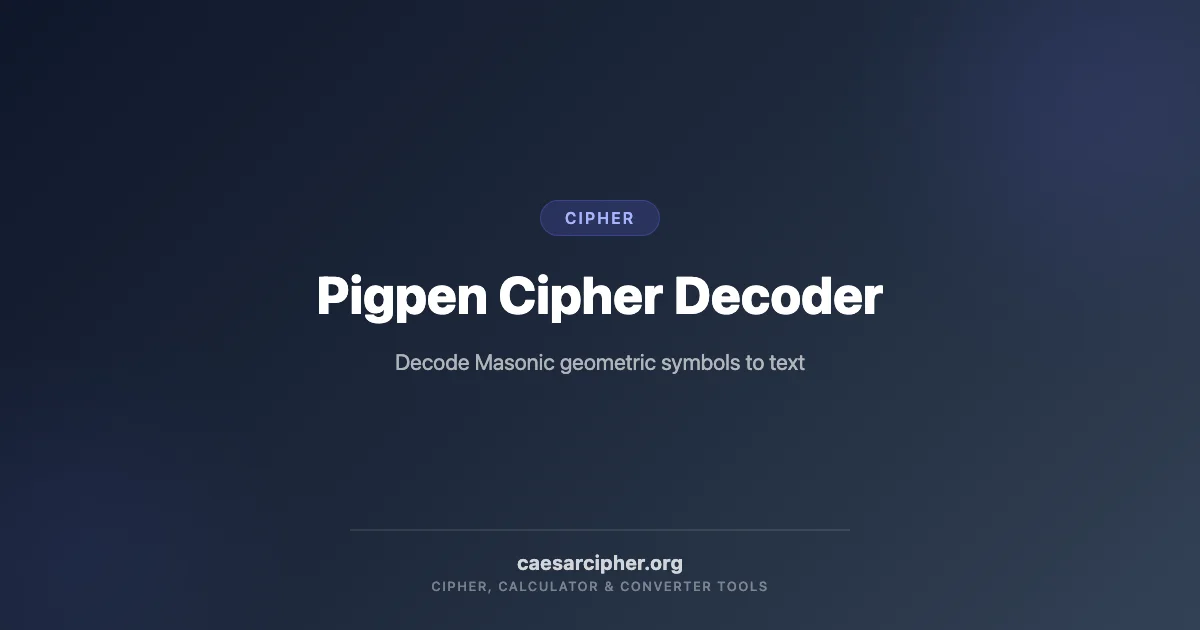 Pigpen Cipher Decoder - Symbol Recognition Tool