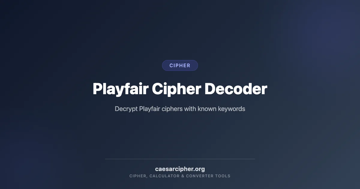 Advanced Playfair Cipher Decoder - Cryptanalysis & Breaking Tools ...