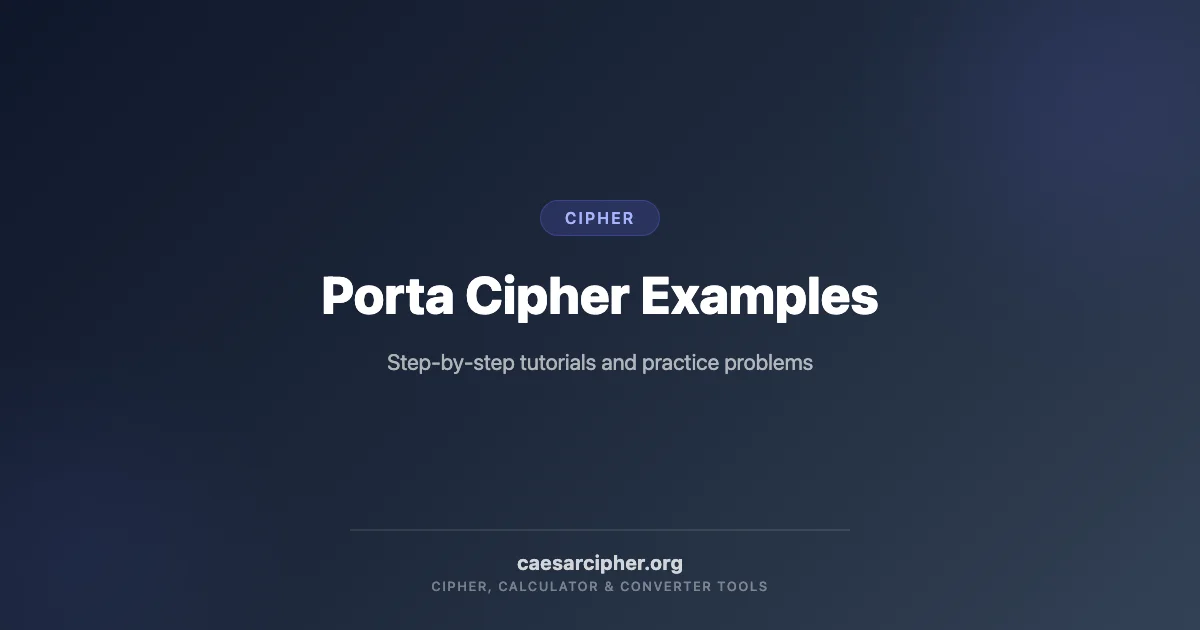 Porta Cipher Examples: Step-by-Step Tutorial and Practice | Caesar Cipher