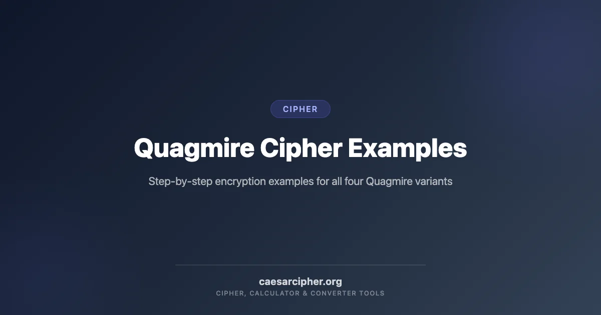 Quagmire Cipher Examples: Step-by-Step Tutorials for All Variants